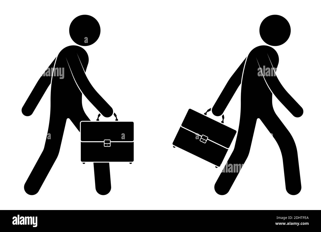 stick figure, businessman goes to meeting. Business negotiations ...