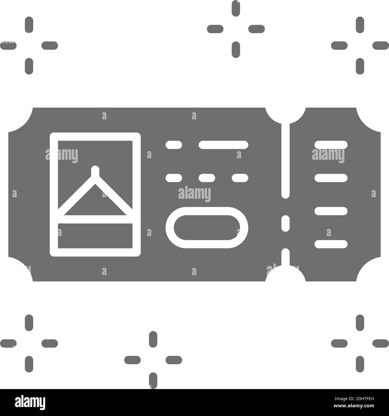 Amusement park ticket grey icon. Isolated on white background Stock ...