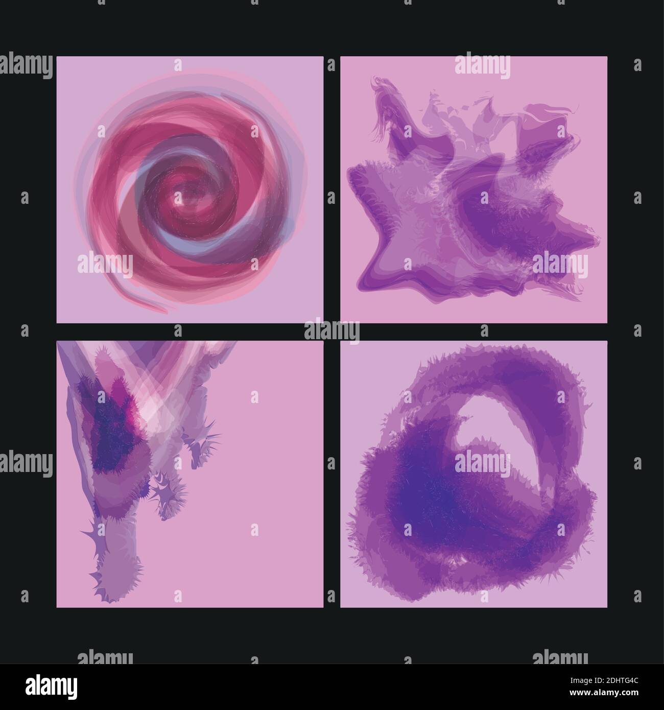 set watercolor messy abstract purple backgrounds vector illustration ...