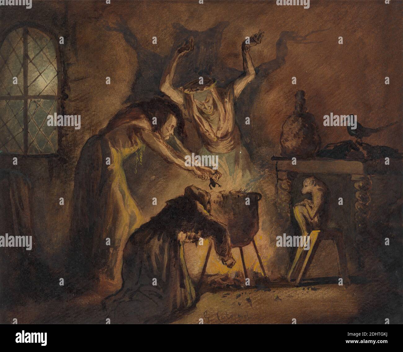 Scene of Three Witches from Shakespeare's Macbeth, George Cattermole ...