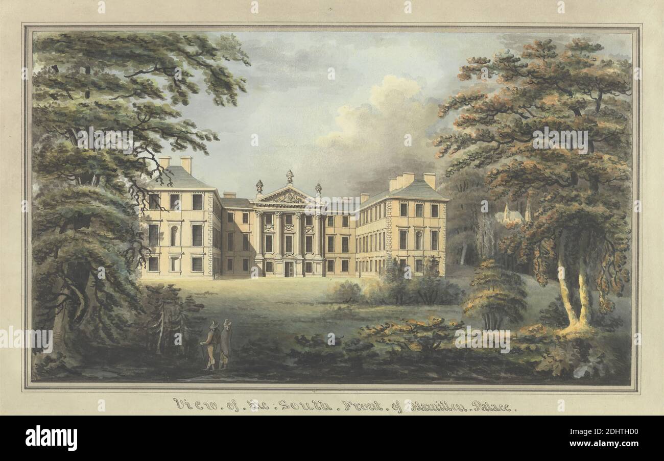 View of the South Front of Hamilton Palace, unknown artist, ca. 1800 ...