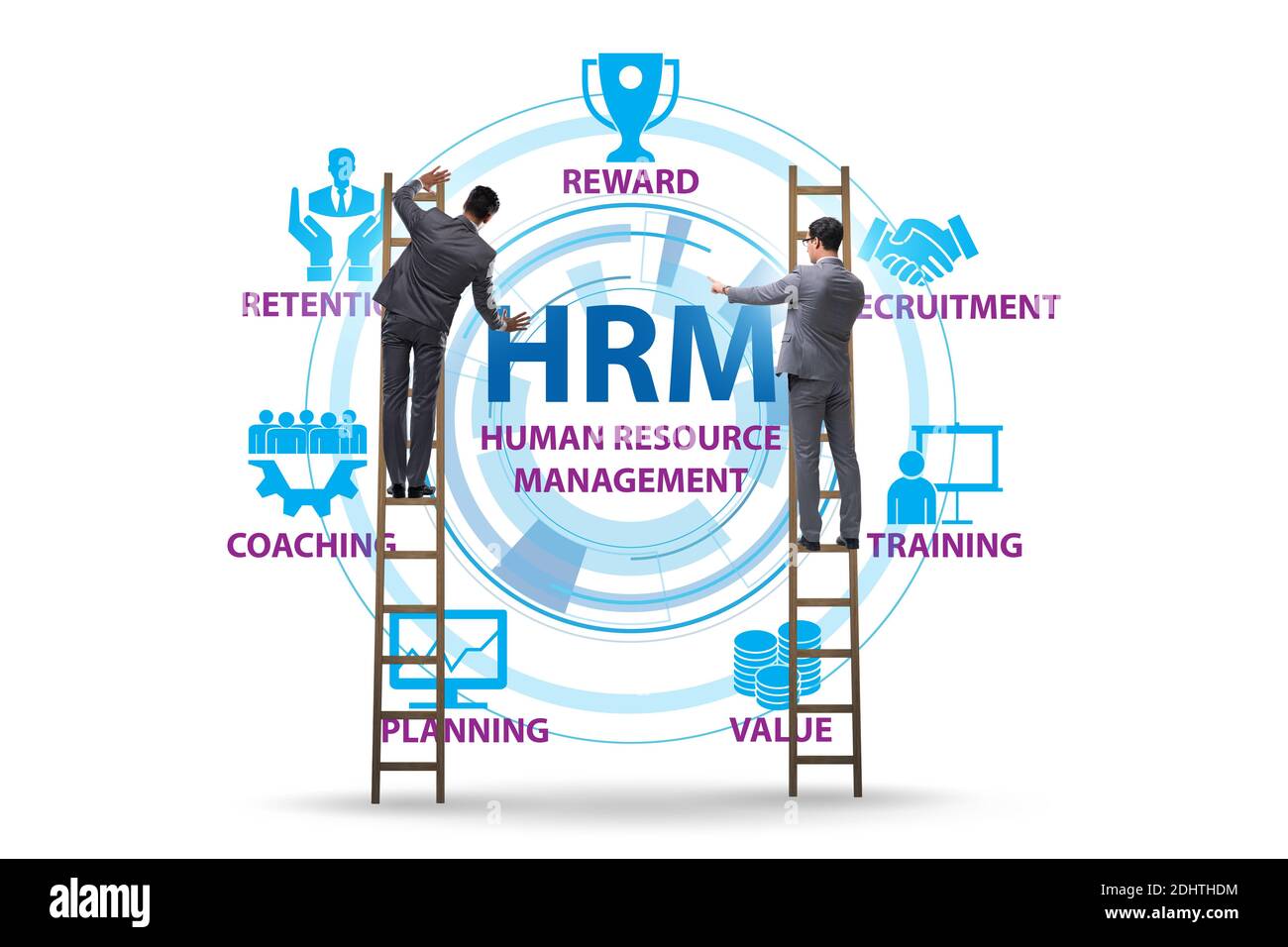 HRM - Human resource management concept with the businessman Stock ...