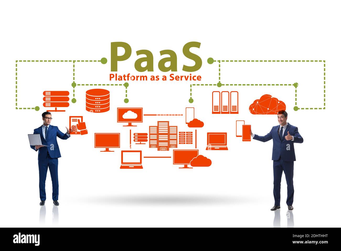 Platform as a service concept with the businessman Stock Photo - Alamy
