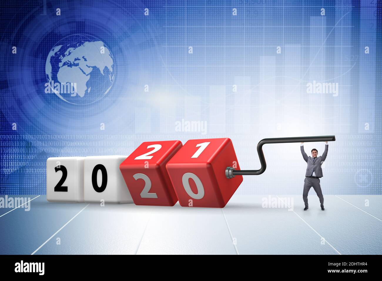 Concept of changing the year from 2020 to 2021 Stock Photo - Alamy