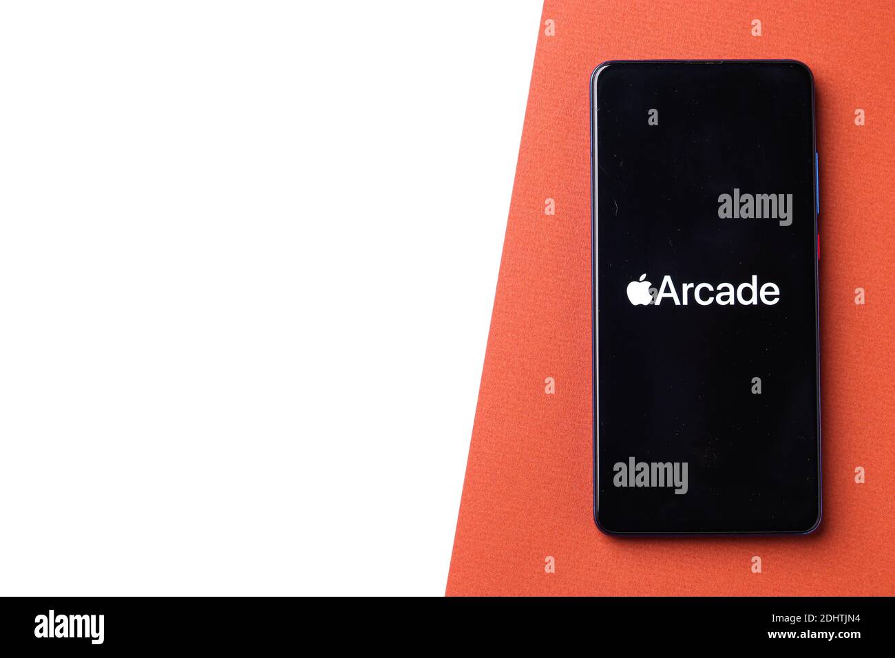 Assam, india - September 25, 2020 : Apple Arcade logo on phone screen ...