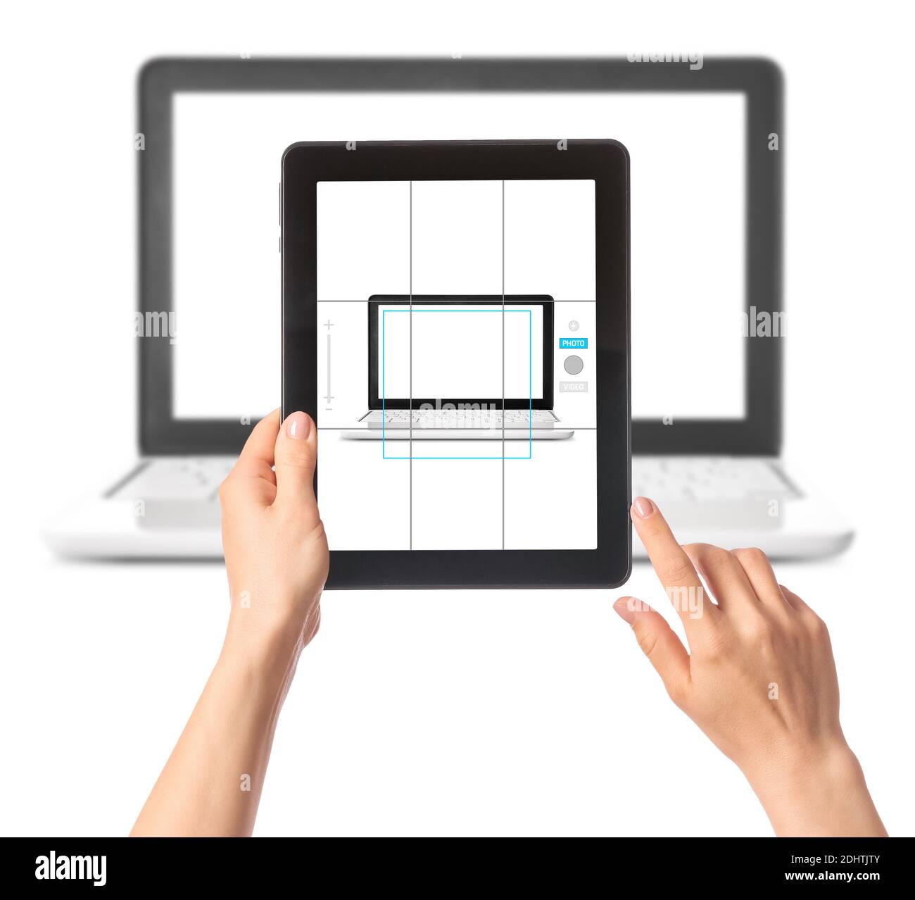 Digital tablet taking picture Cut Out Stock Images & Pictures - Alamy