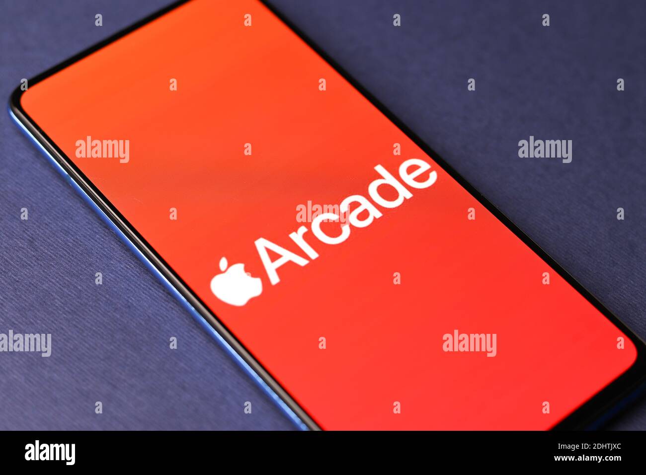 Assam, india - September 25, 2020 : Apple Arcade logo on phone screen ...