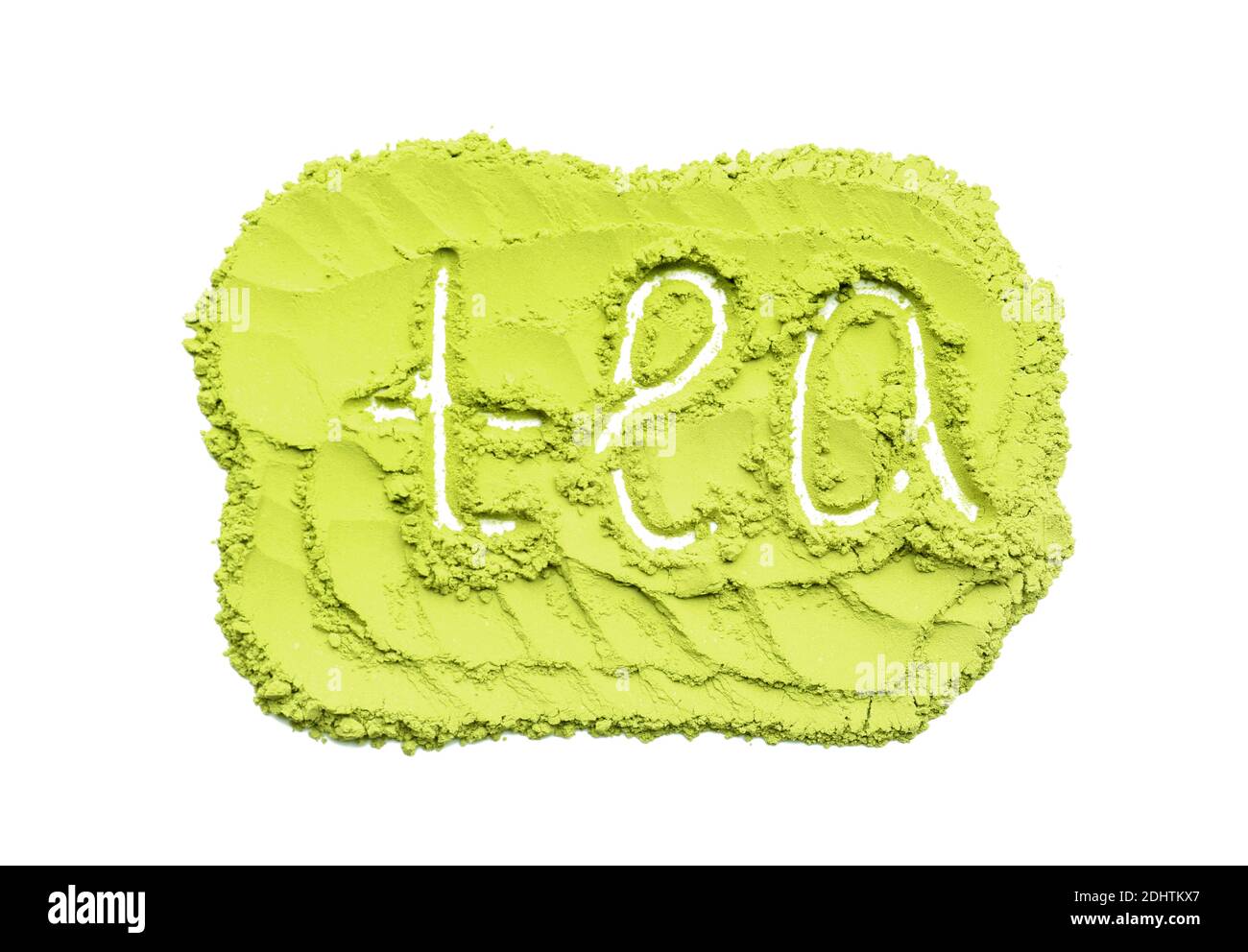 Word TEA written on powdered matcha on white background Stock Photo - Alamy