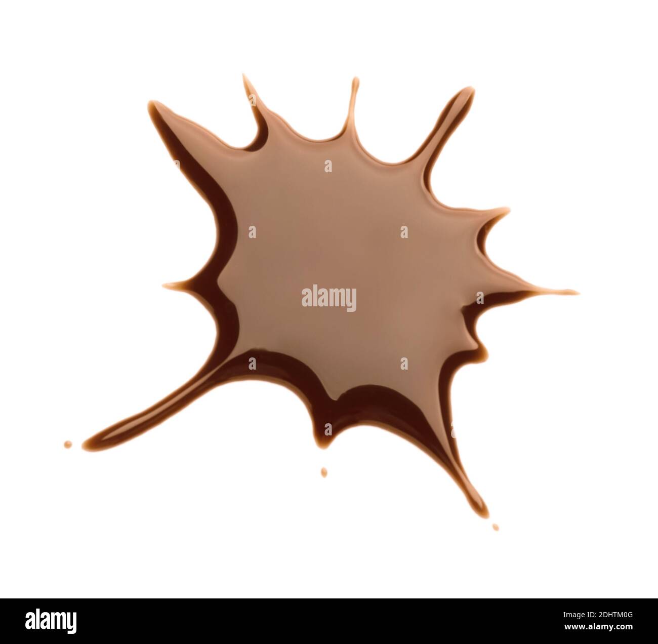 Spilled liquid chocolate on white background Stock Photo - Alamy