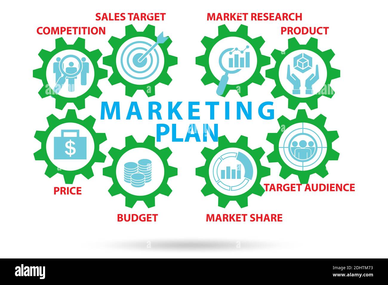 Marketing concept illustration with the key elements Stock Photo - Alamy