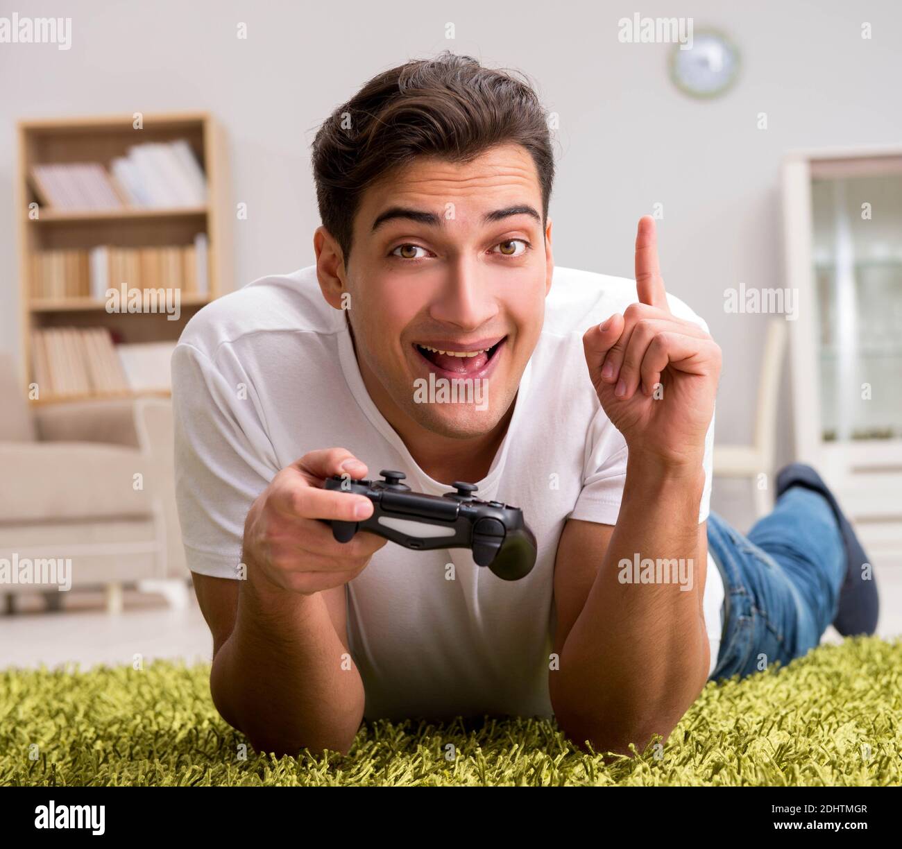 The man addicted to computer games Stock Photo - Alamy