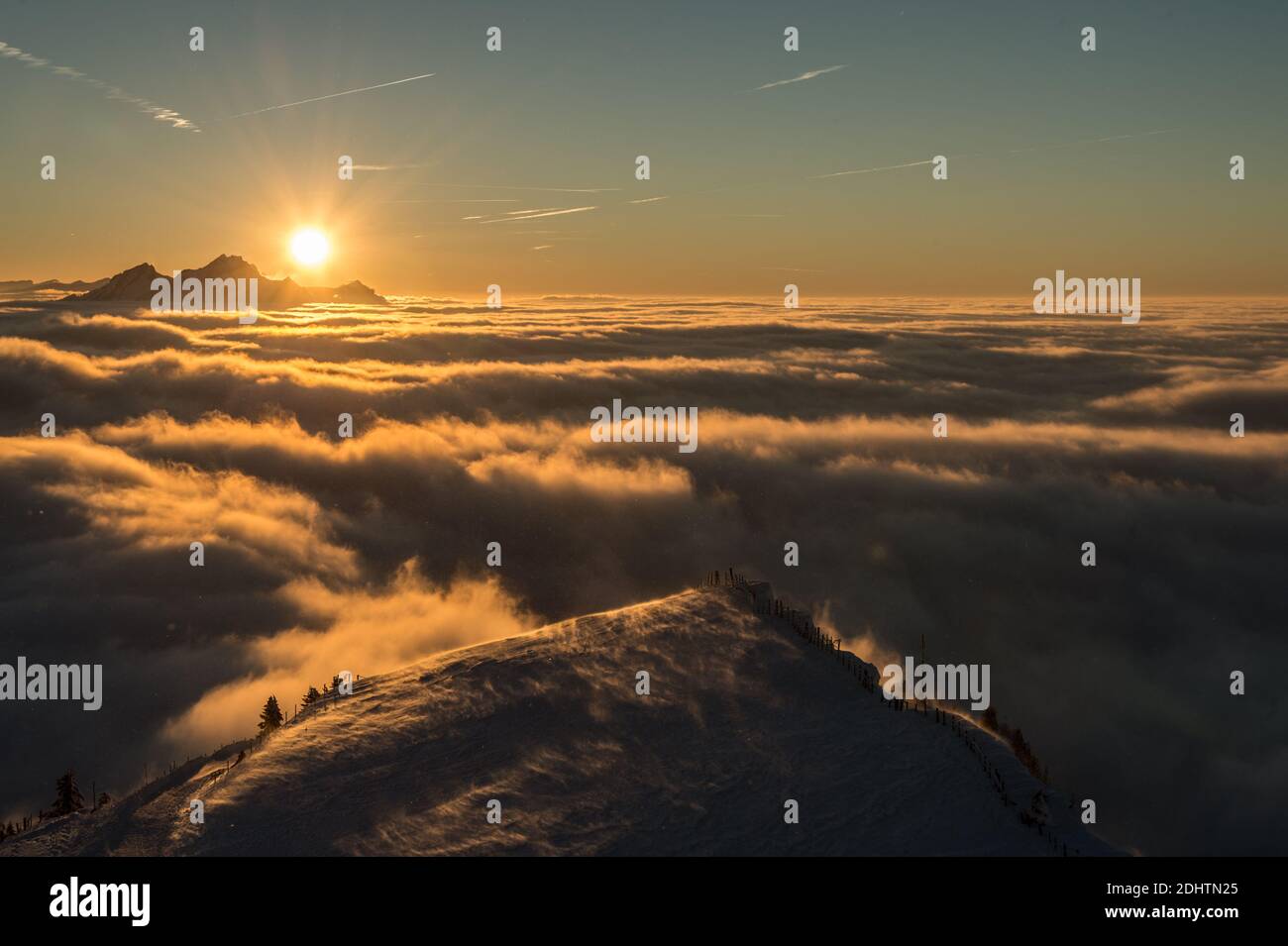 Sunset at Mount Rigi Stock Photo - Alamy