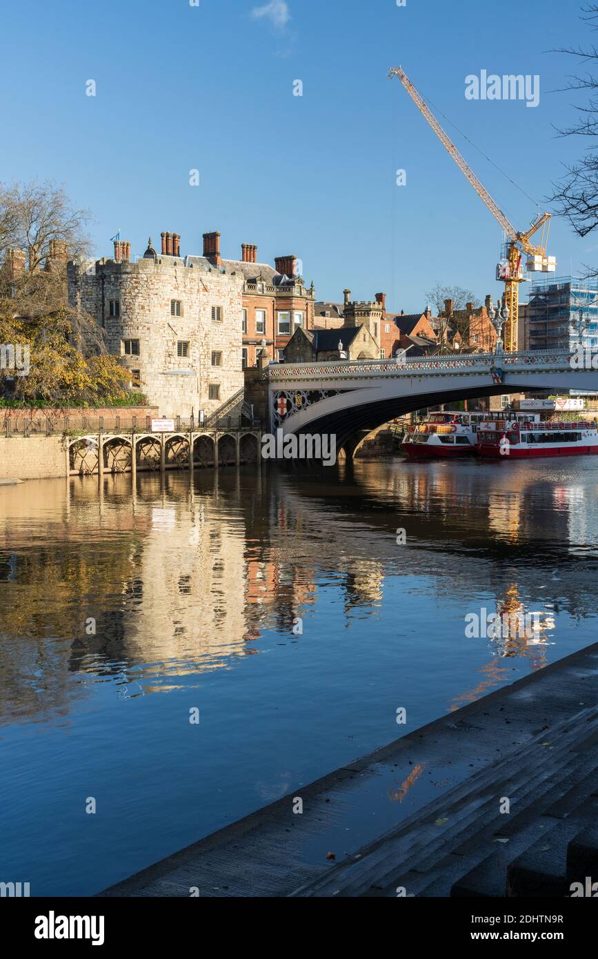 Lendal Tower and bridge, The River Ouse, York, North Yorkshire, UK ...