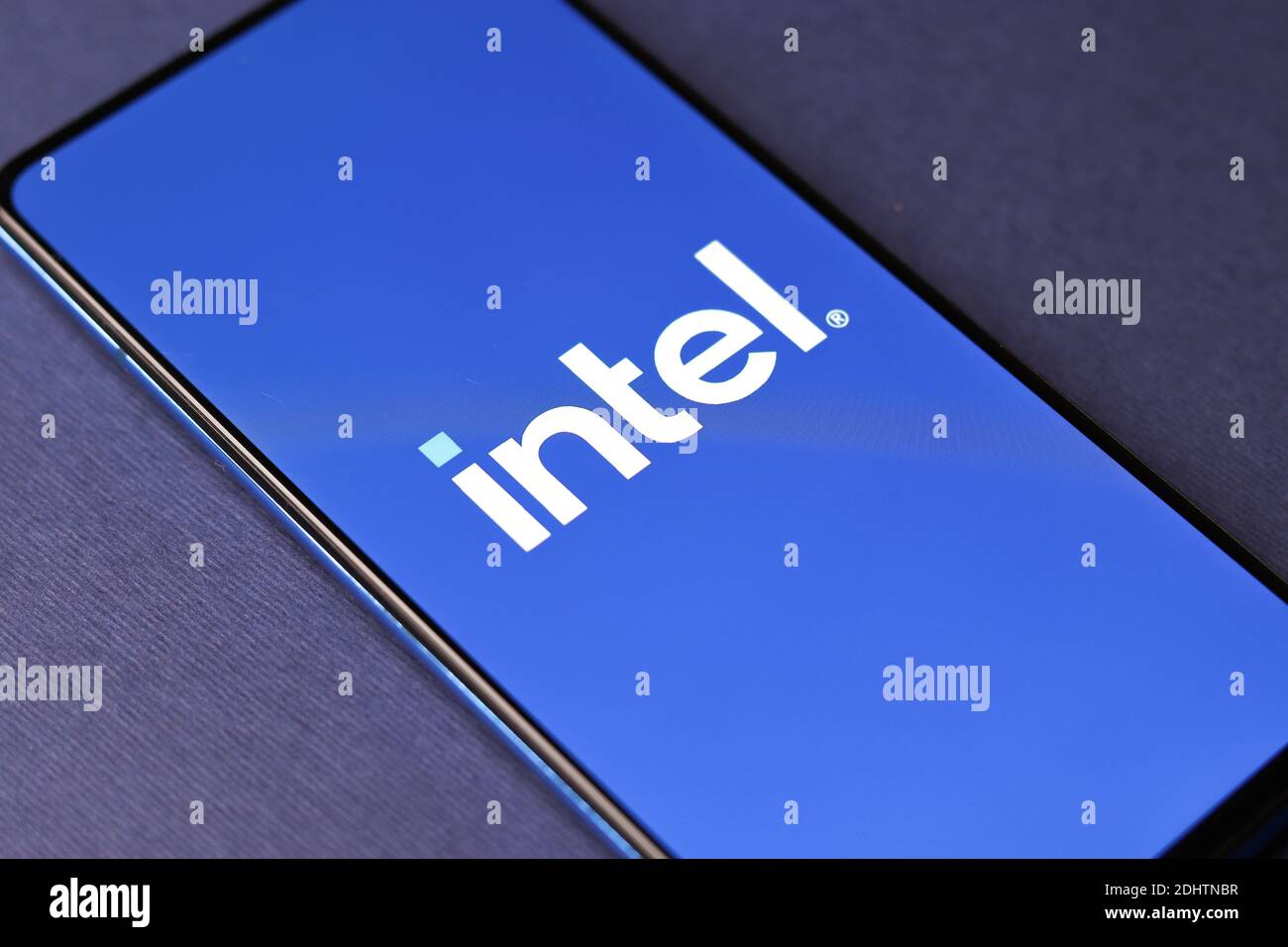 Assam, india - December 20, 2020 : Intel logo on phone screen stock ...