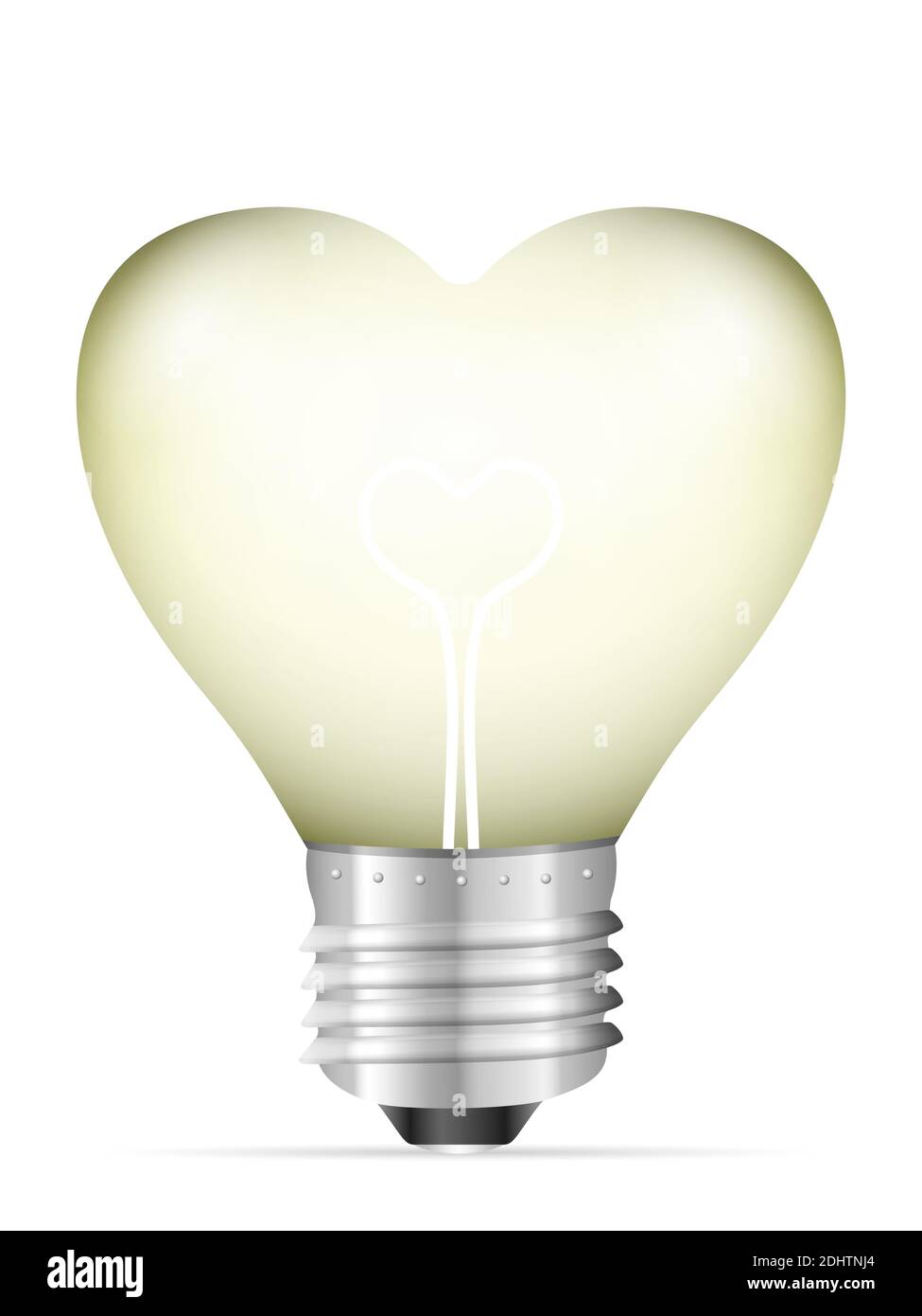 Light bulb heart on a white background. Vector illustration Stock Photo ...
