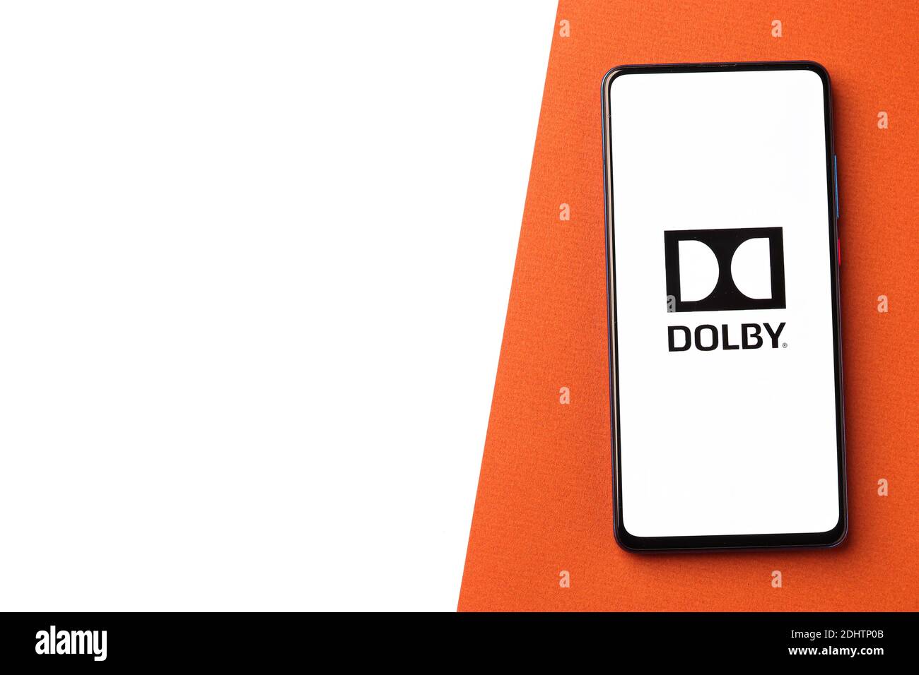 Assam, india - December 20, 2020 : Dolby logo on phone screen stock ...