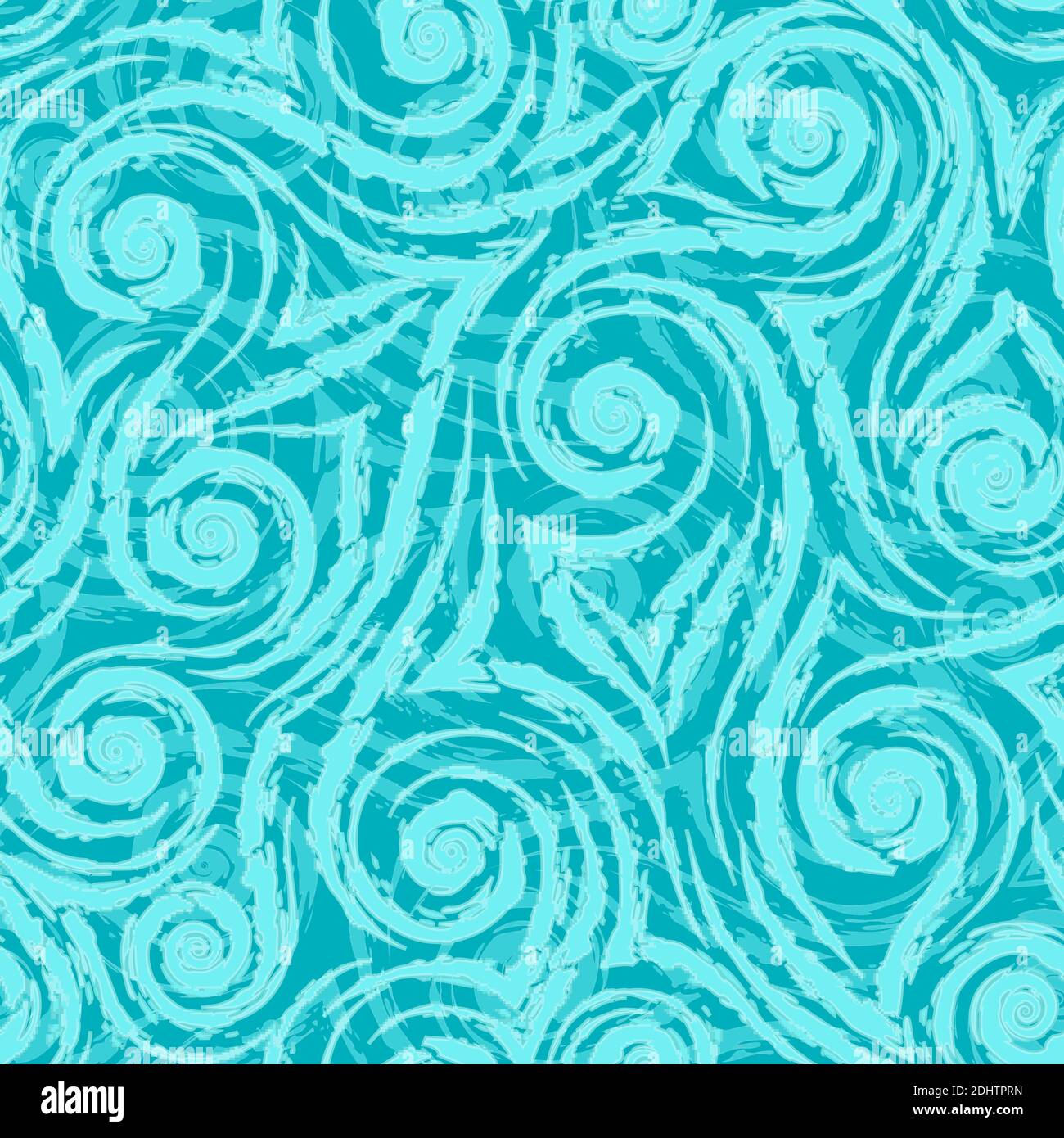 Turquoise smooth lines corners and spirals with torn edges on a ...