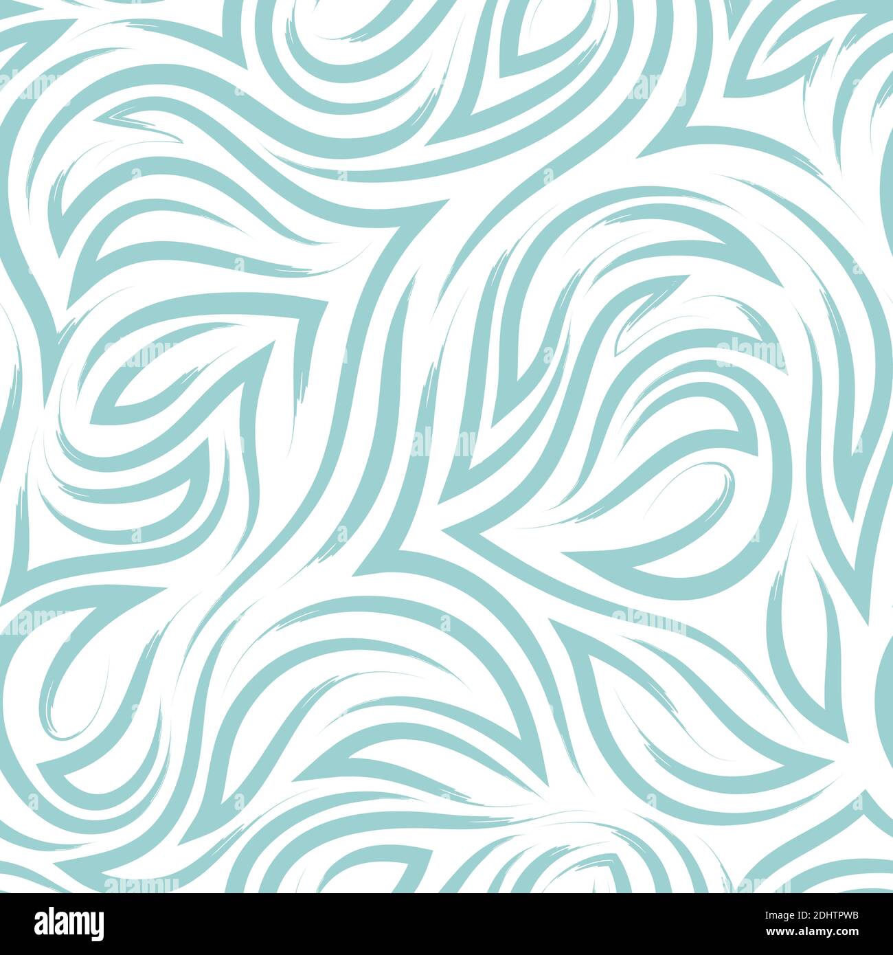 turquoise flowing lines and corners vector seamless pattern isolated on ...