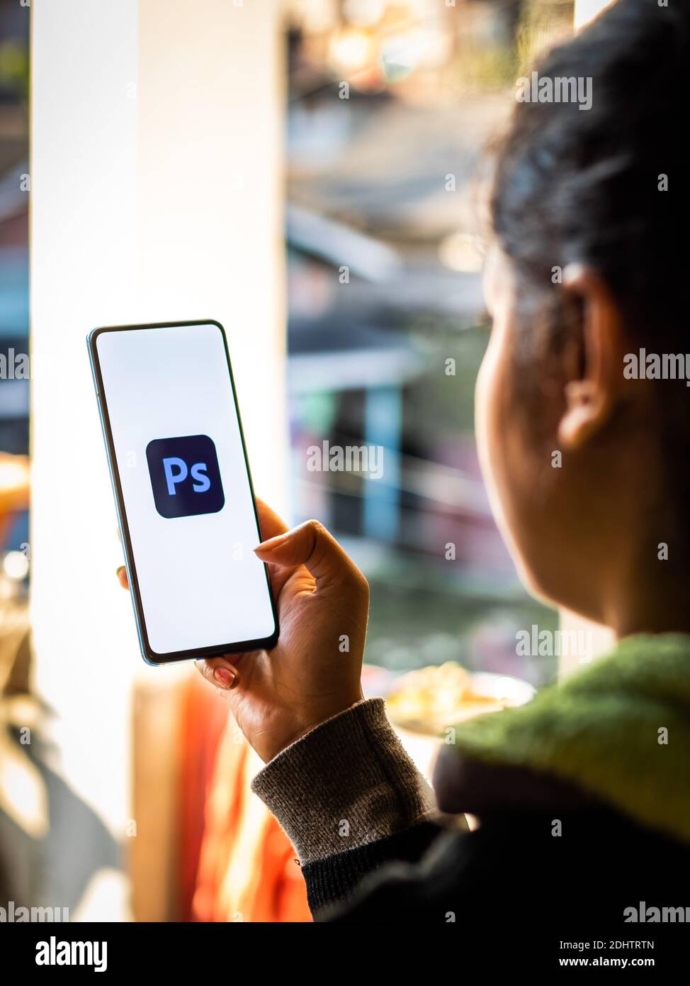 Assam, india - December 20, 2020 : Adobe Photoshop logo on phone screen ...