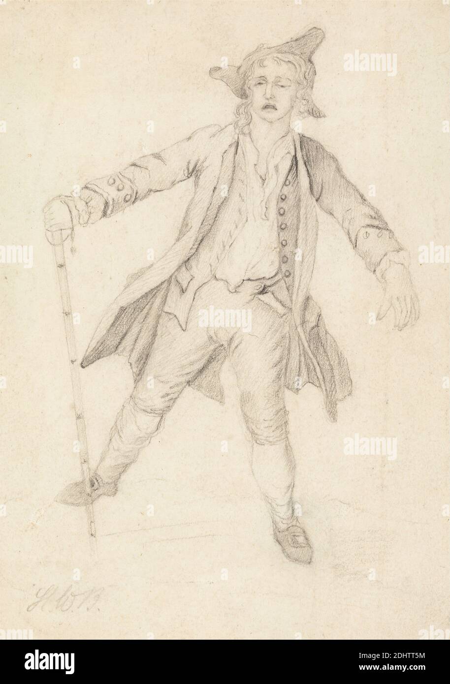 A Dishevelled Man Grimacing and Walking Awkwardly with a Cane: full ...