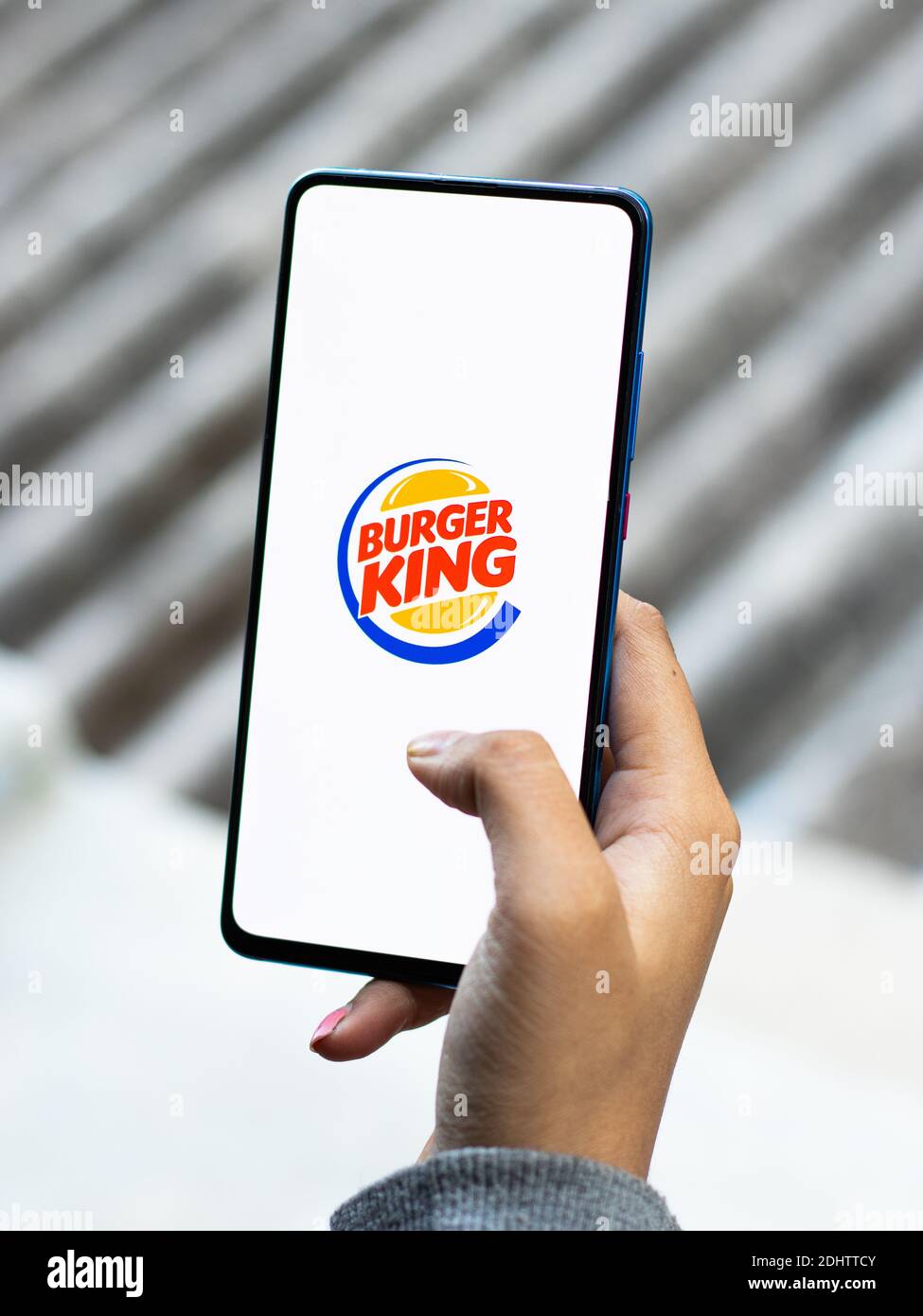 Assam, india - December 20, 2020 : Burger King logo on phone screen ...