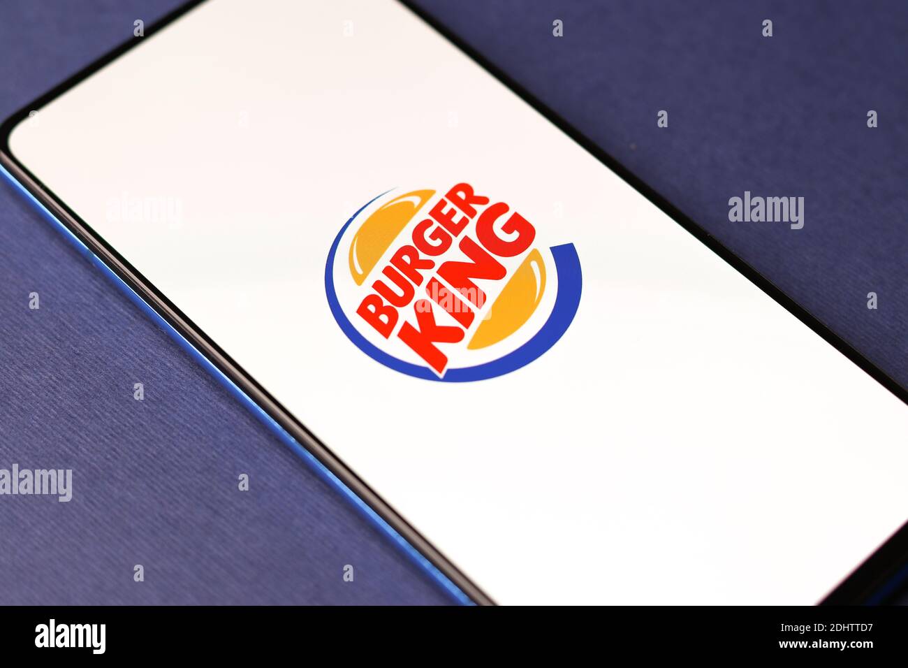 Assam, india - December 20, 2020 : Burger King logo on phone screen ...