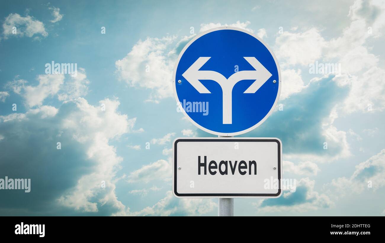 Street Sign the Direction Way to Heaven Stock Photo - Alamy