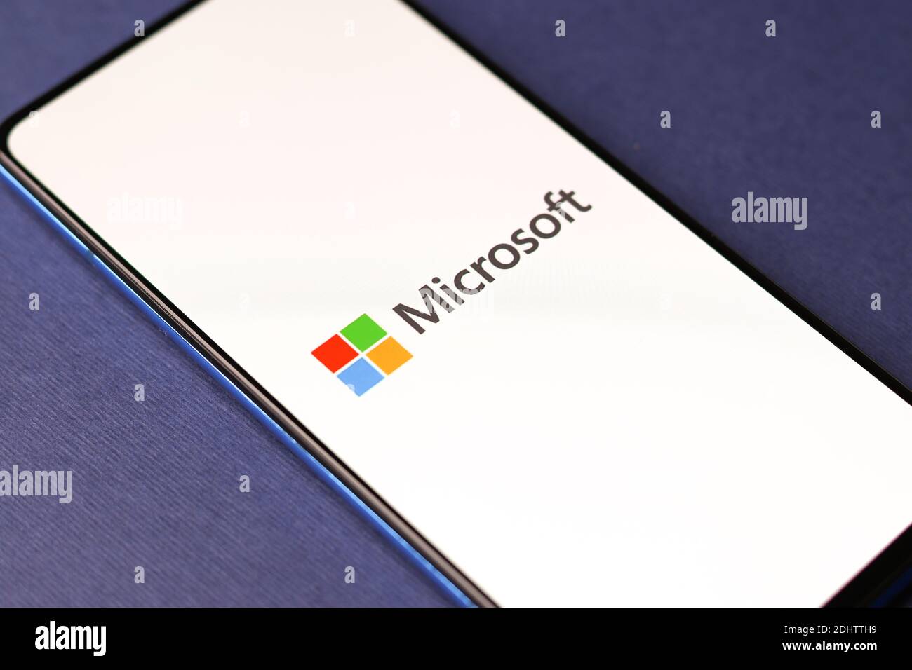 Assam, india - December 20, 2020 : Microsoft logo on phone screen stock ...