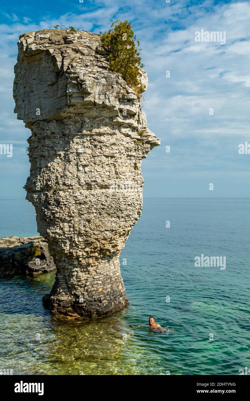 Flower Pot Island Fathon Five National Park Tobermory Ontario Canada in ...