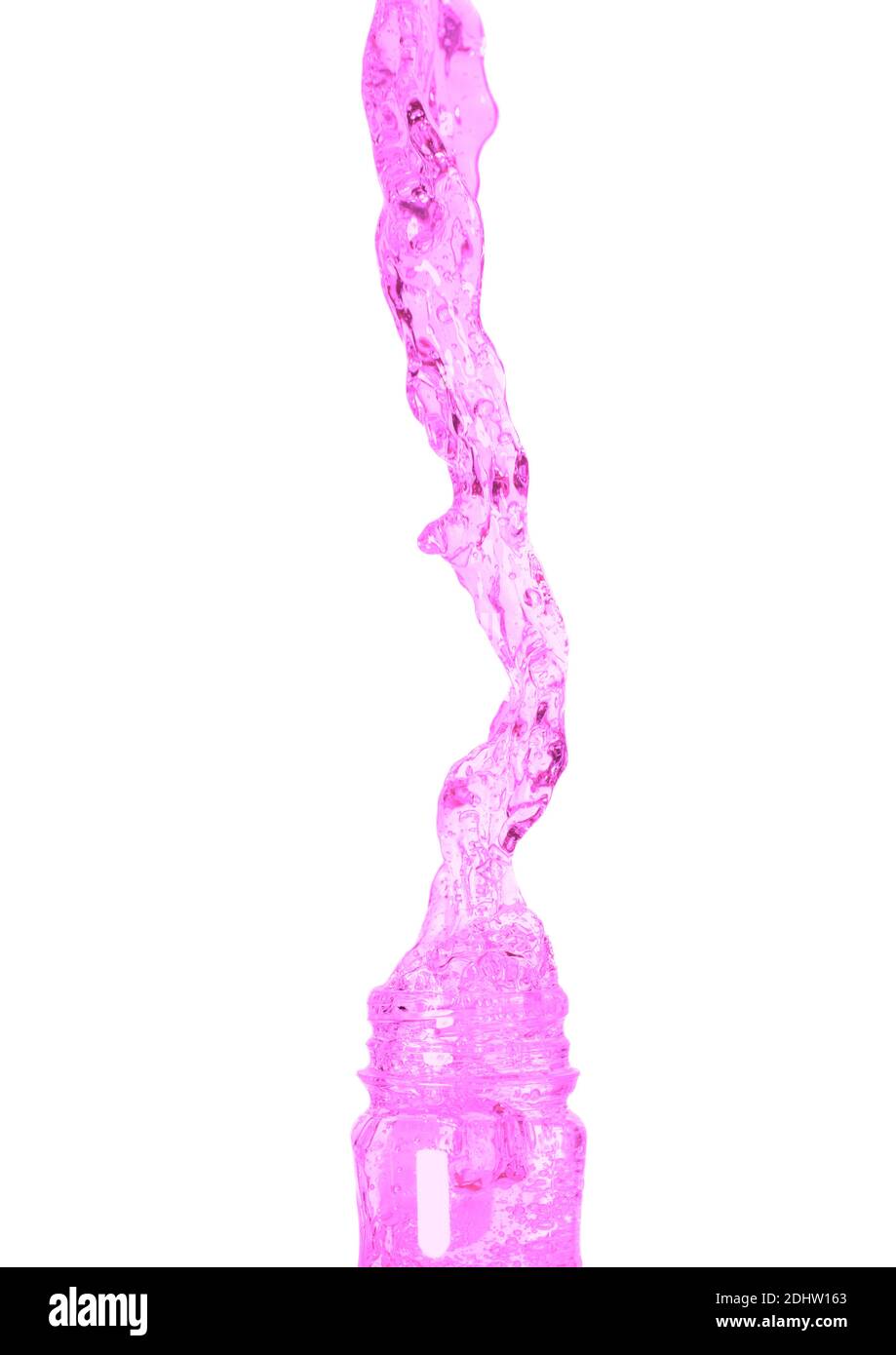 Drinking pink water splash on bottle Stock Photo - Alamy