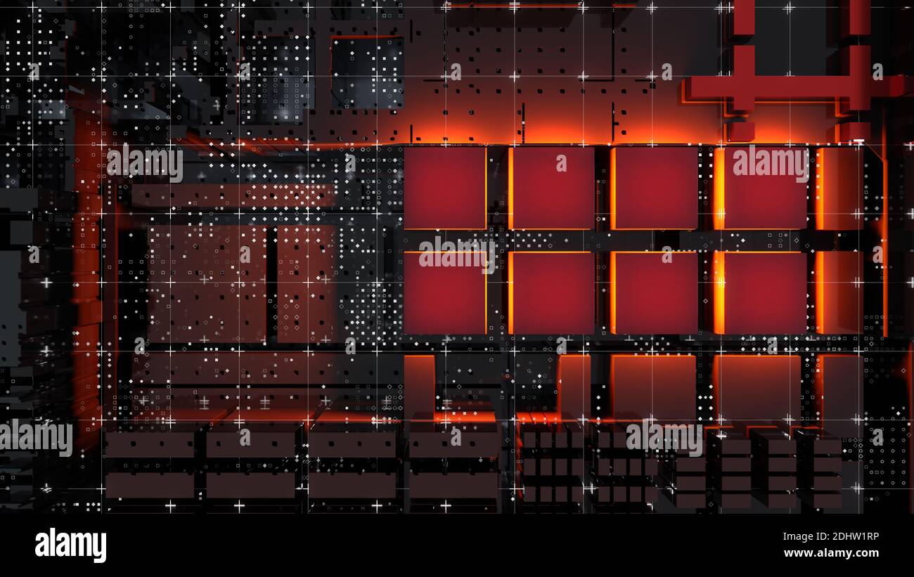 Abstract Central Computer Processors Concept. 3D illustration Stock ...