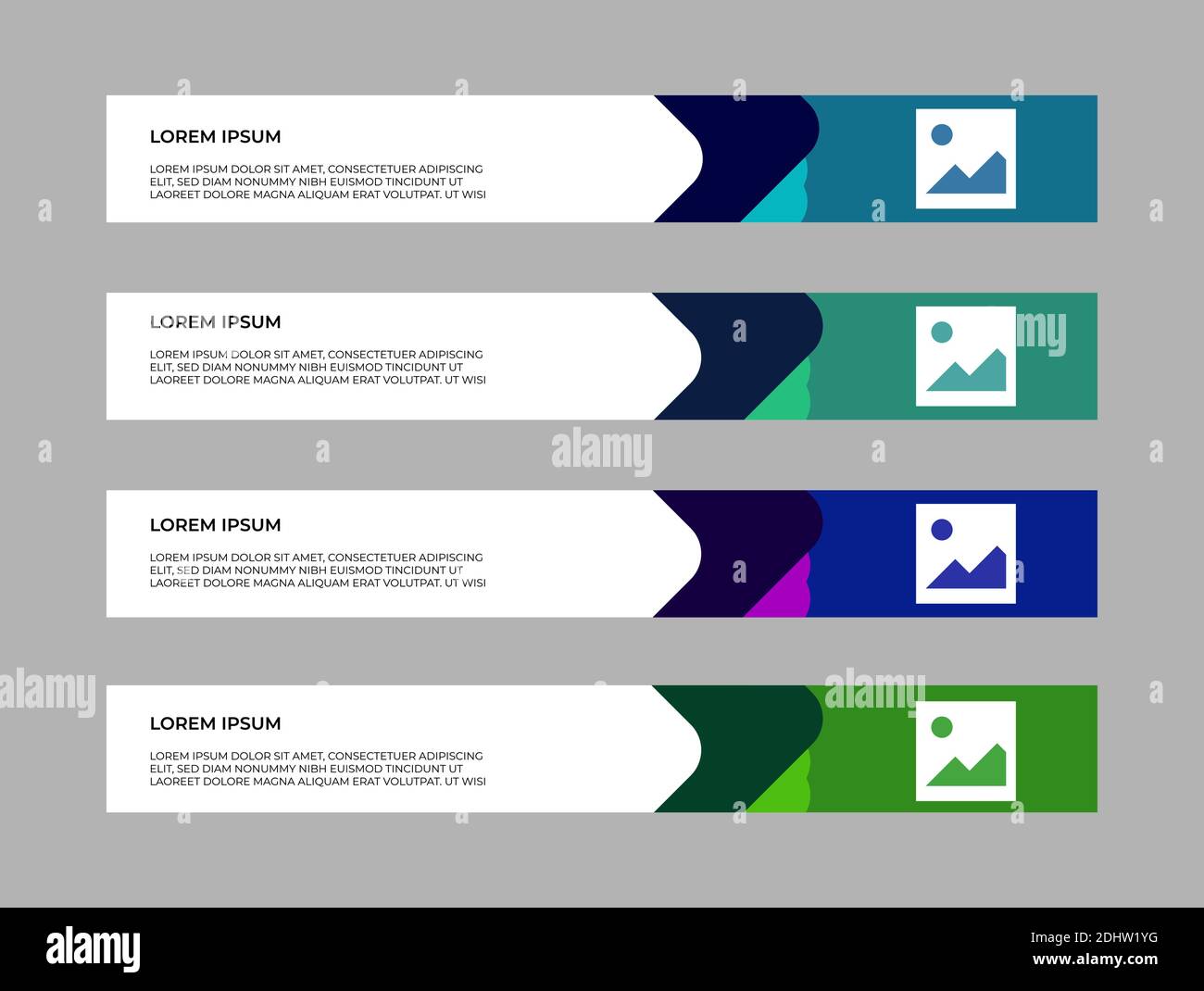 Web Banner Vector Template Set. Modern and Elegant Design with Space ...