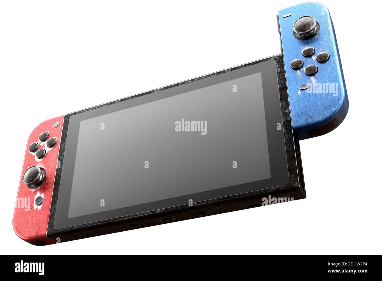 Conceptual used video game controllers attached to touch screen with ...