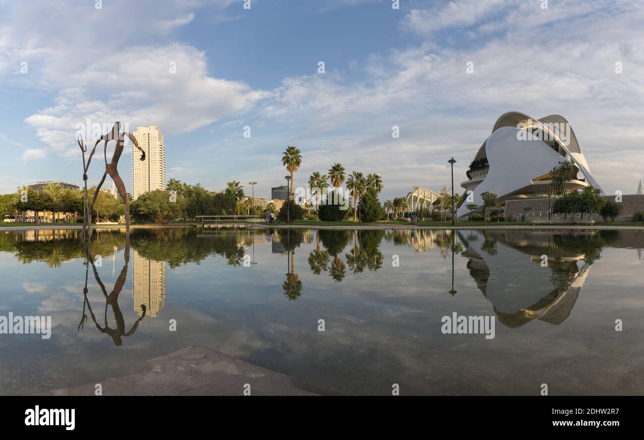 Valencia, Spain Gardens in the old dry riverbed of the Turia river ...