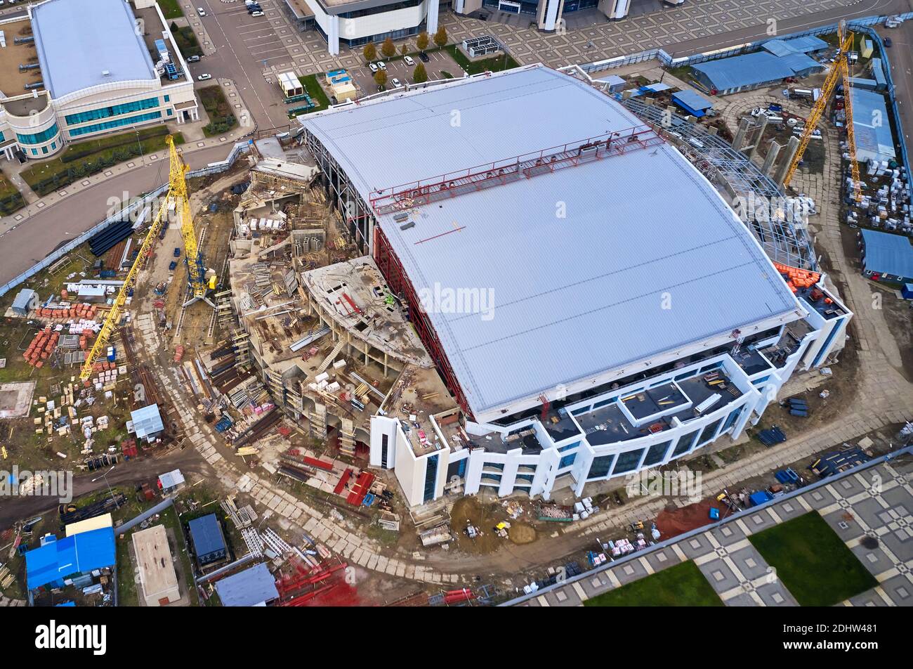 top view of the construction of a sports complex Stock Photo - Alamy
