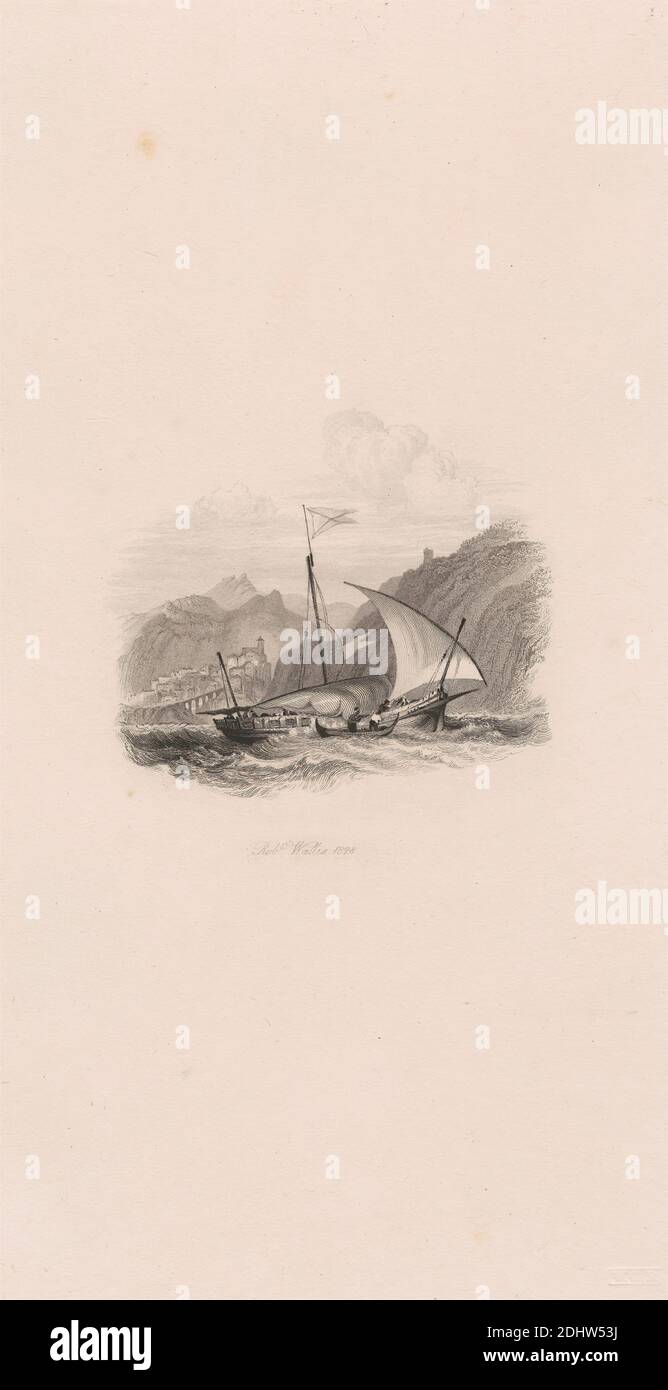 Amalfi (vignette), Robert Wallis, 1794–1878, British, after Joseph Mallord William Turner, 1775 ...