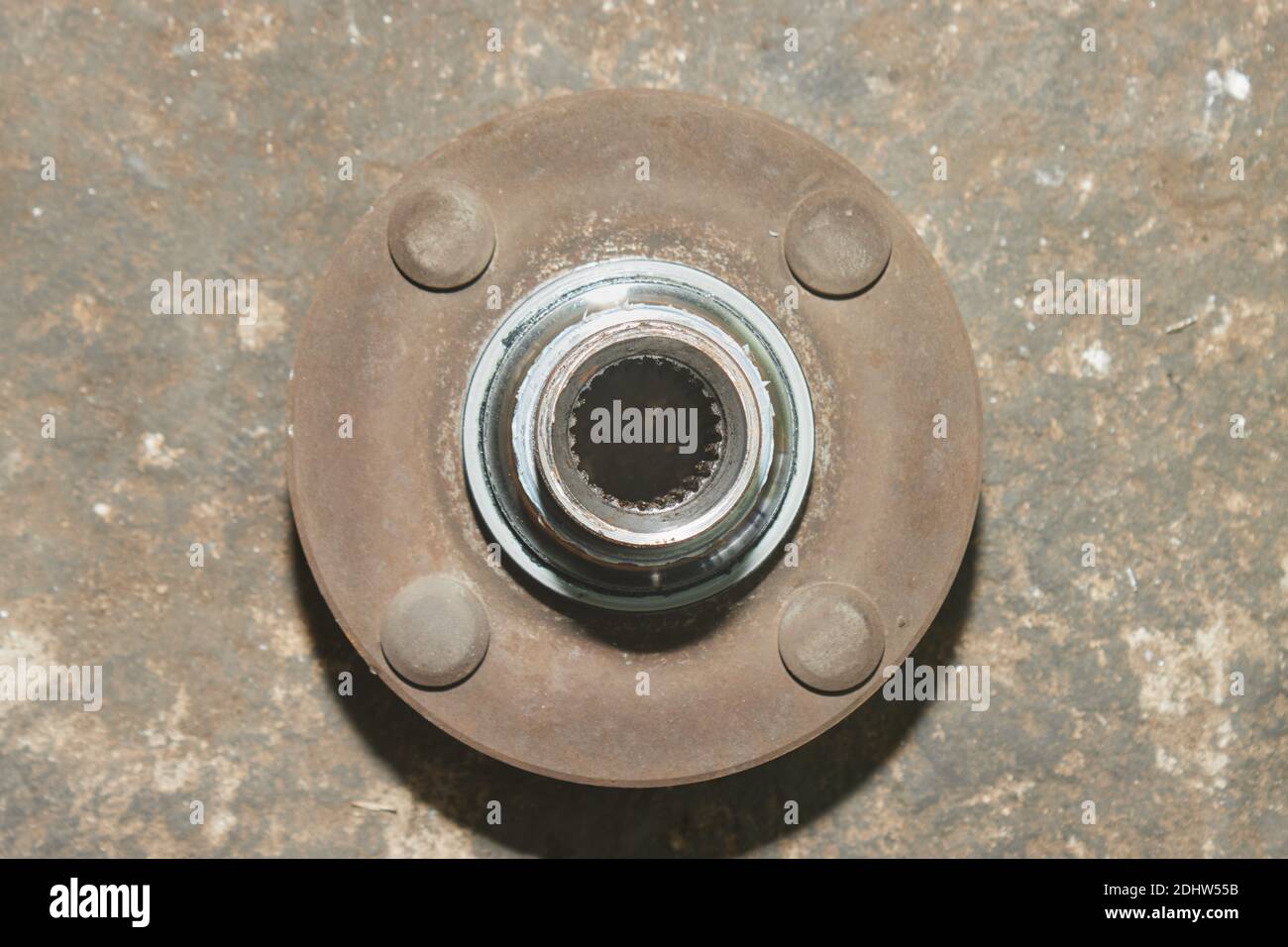 Wheel Bearing Hub and Seal and Grease on Center Frame in Zoom View ...