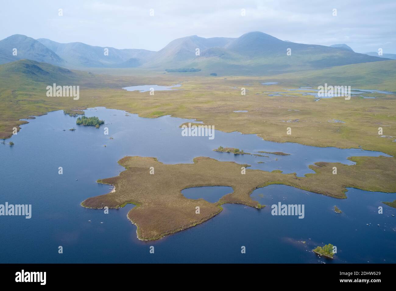 Ranch moor aerial view and the West Highland Way walk path Stock Photo ...