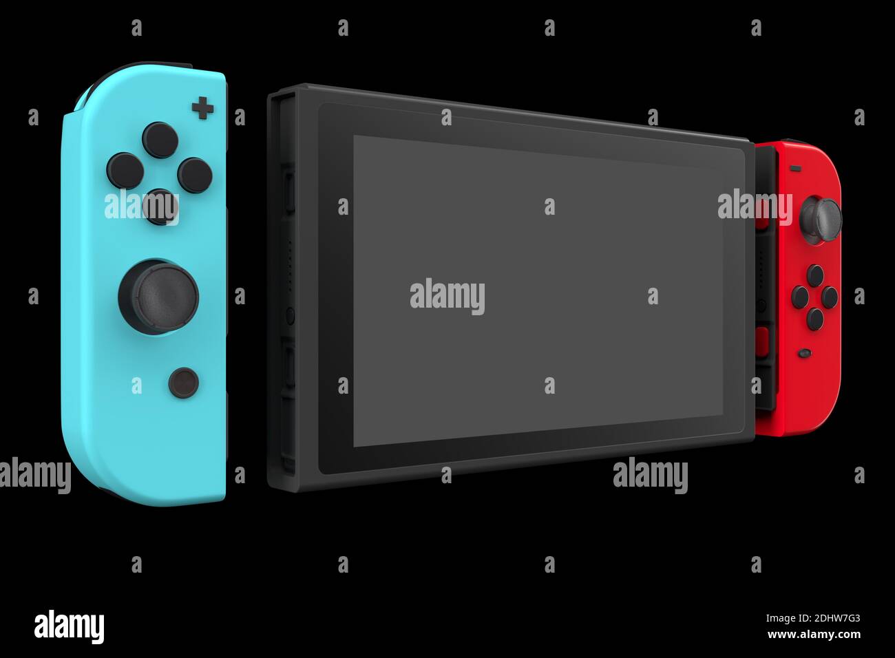 Realistic video game controllers attached to touch screen isolated on ...