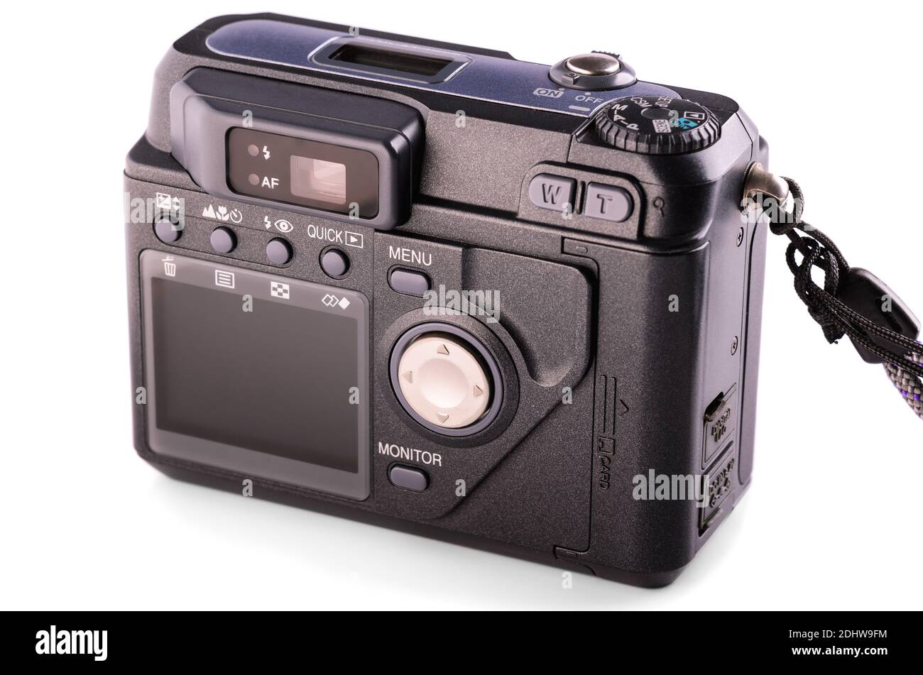 Compact digital camera control panel in white background Stock Photo ...