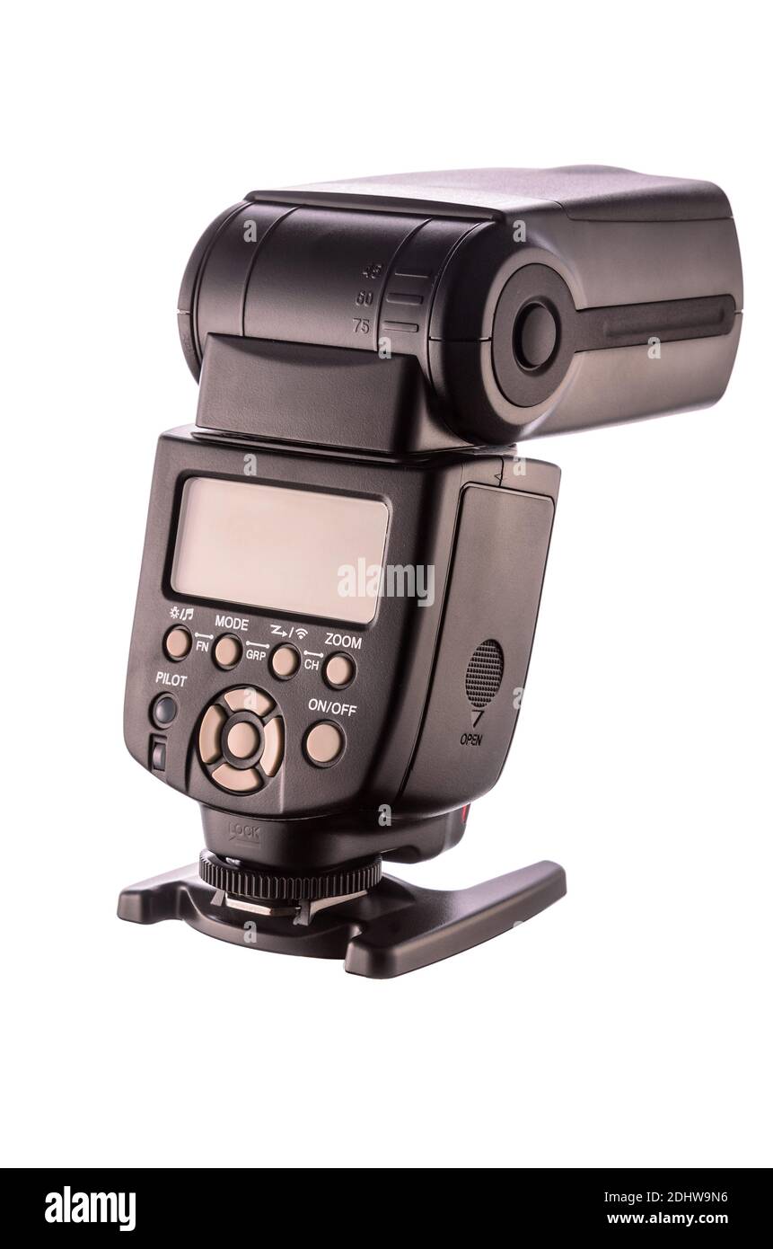 speedlight isolated on white background (all logos, inscriptions and ...