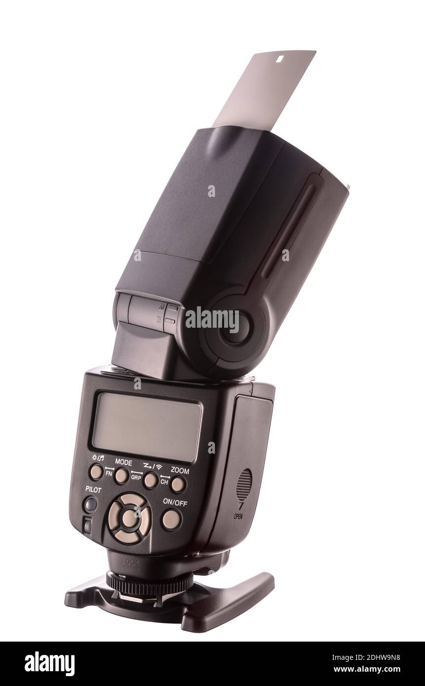 speedlight isolated on white background (all logos, inscriptions and ...