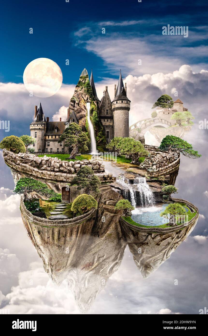 Floating island in space hi-res stock photography and images - Alamy