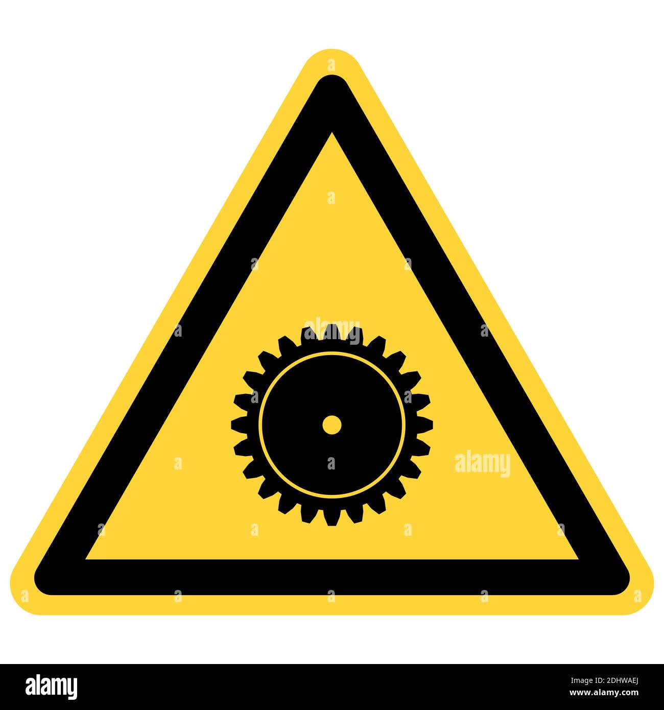 Gear and danger sign Stock Photo - Alamy