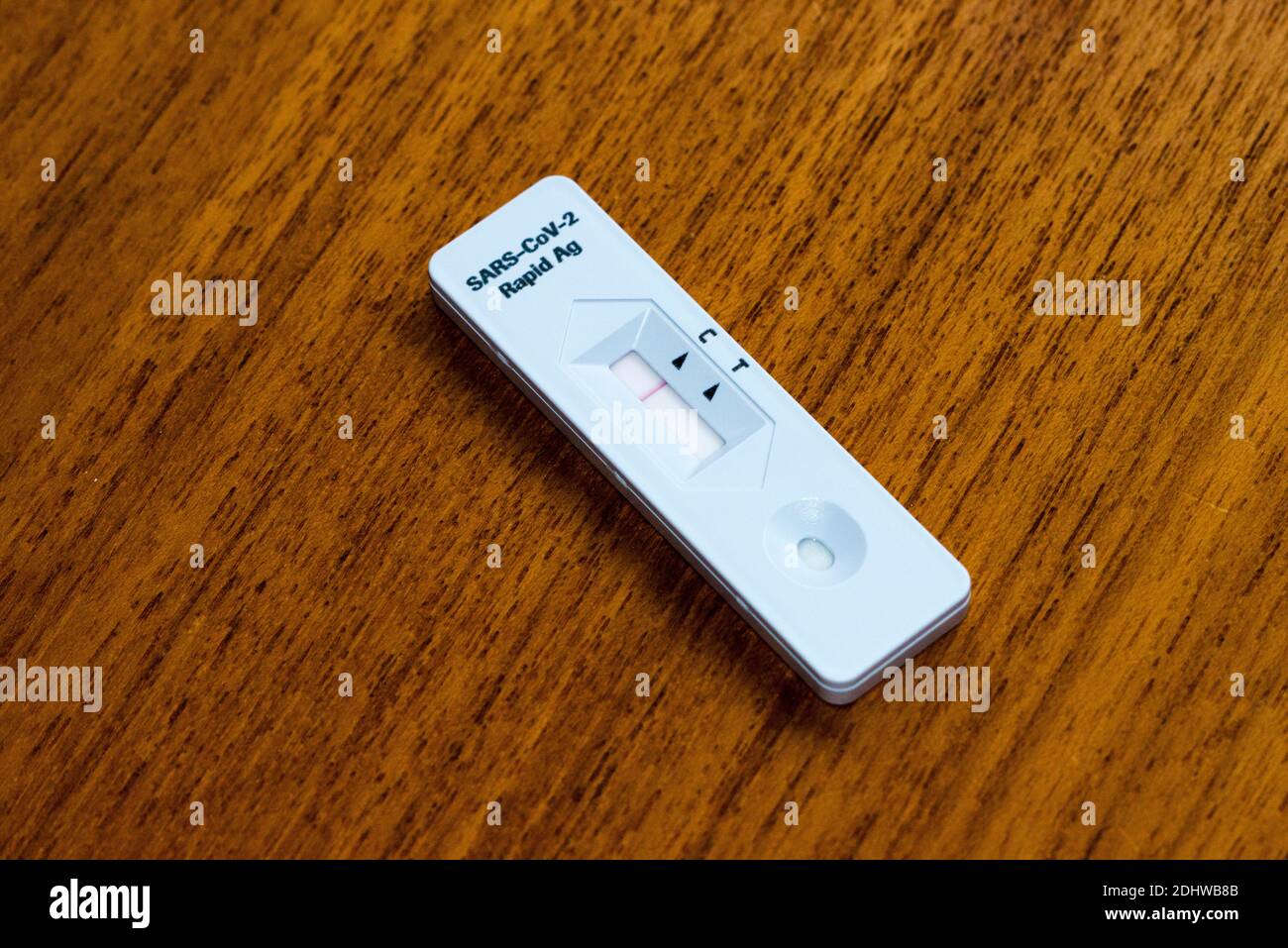 Rapid antigen test against Covid-2 displaying a negative test result ...