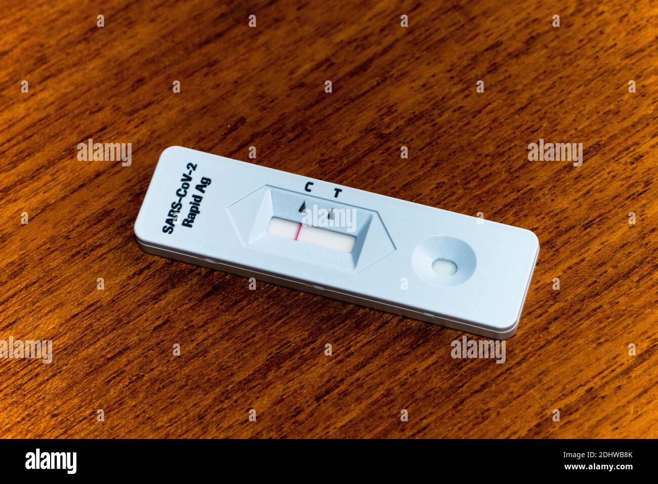 Rapid antigen test against Covid-2 displaying a negative test result ...