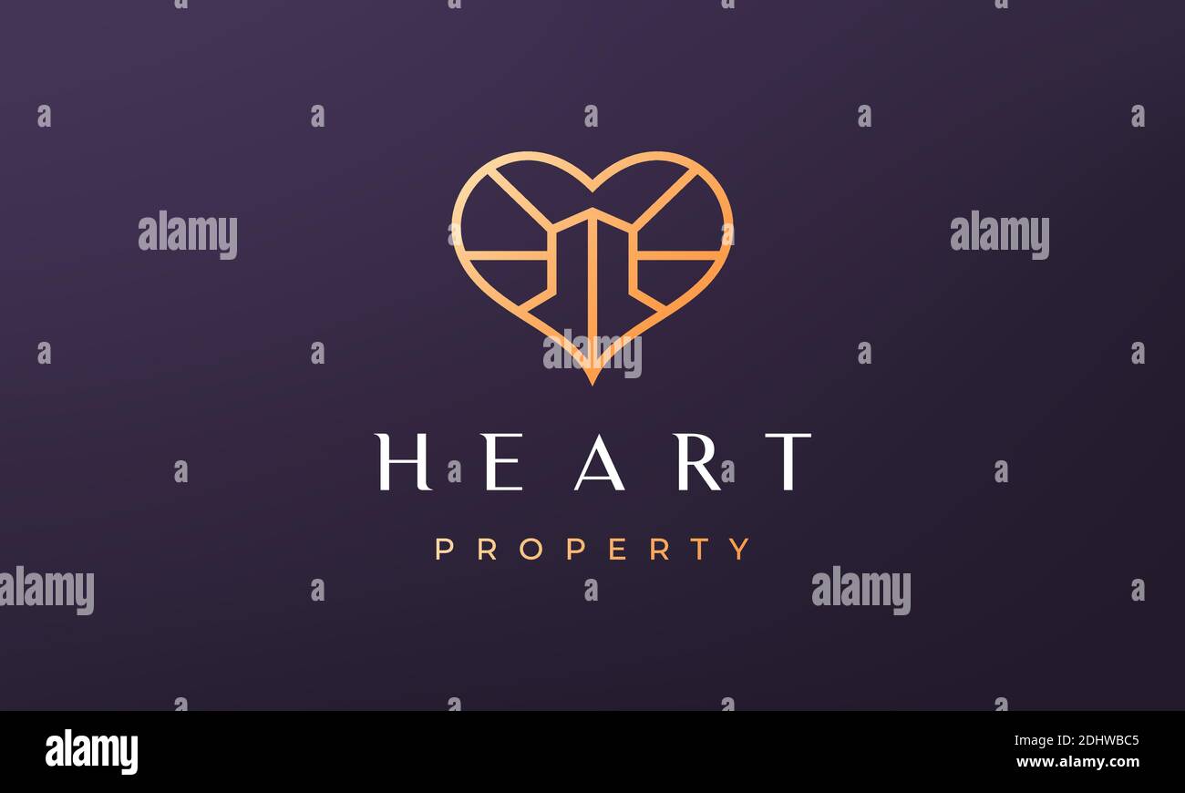 love property logo concept with feminine and luxurious style Stock ...