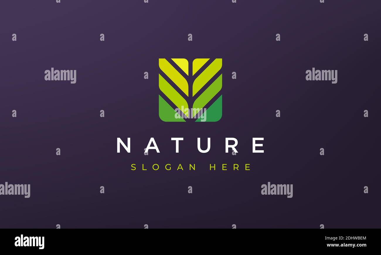 abstract square leaf geometry logo concept in simple dan modern shape ...