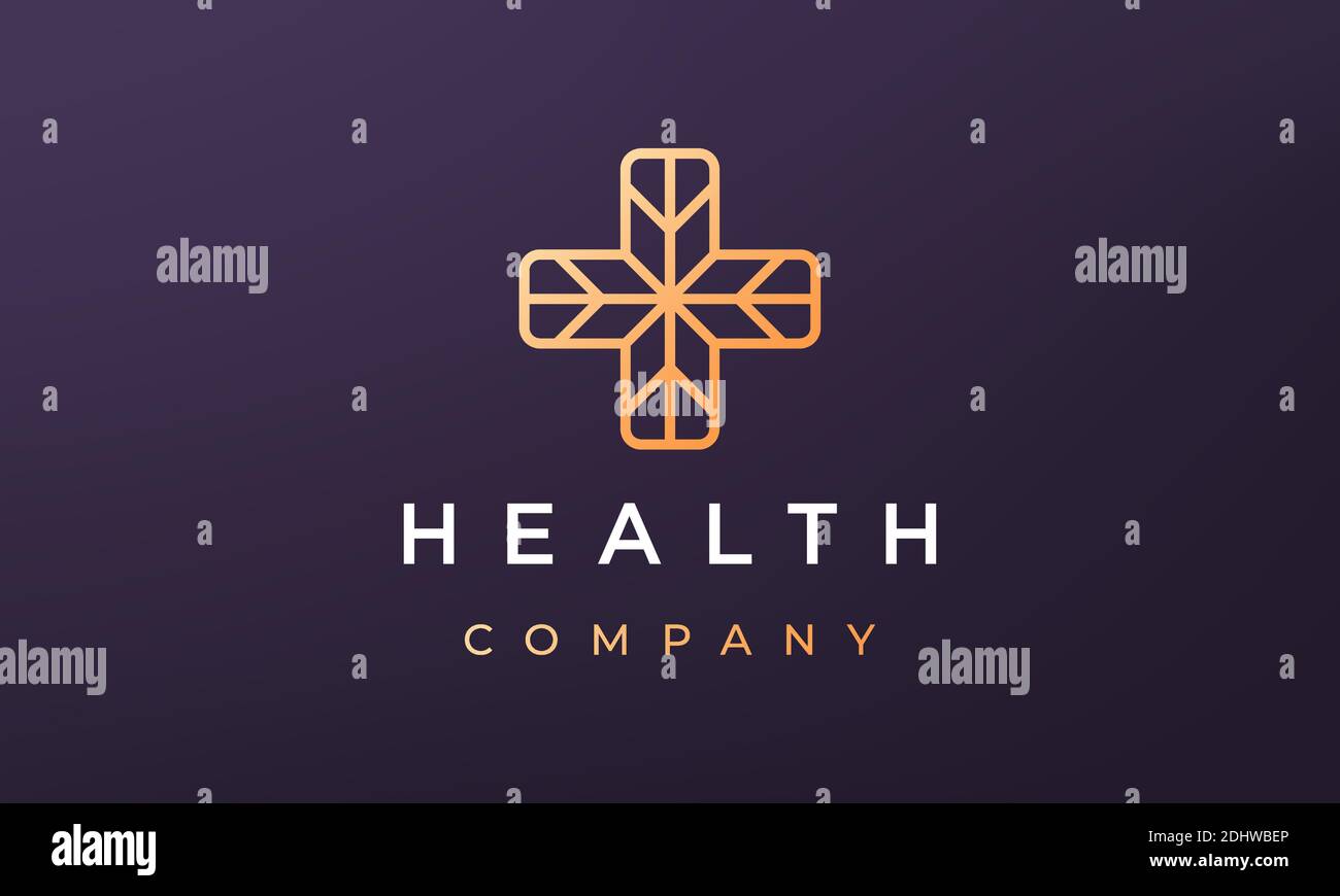 cross health logo concept in modern and minimal style Stock Vector ...