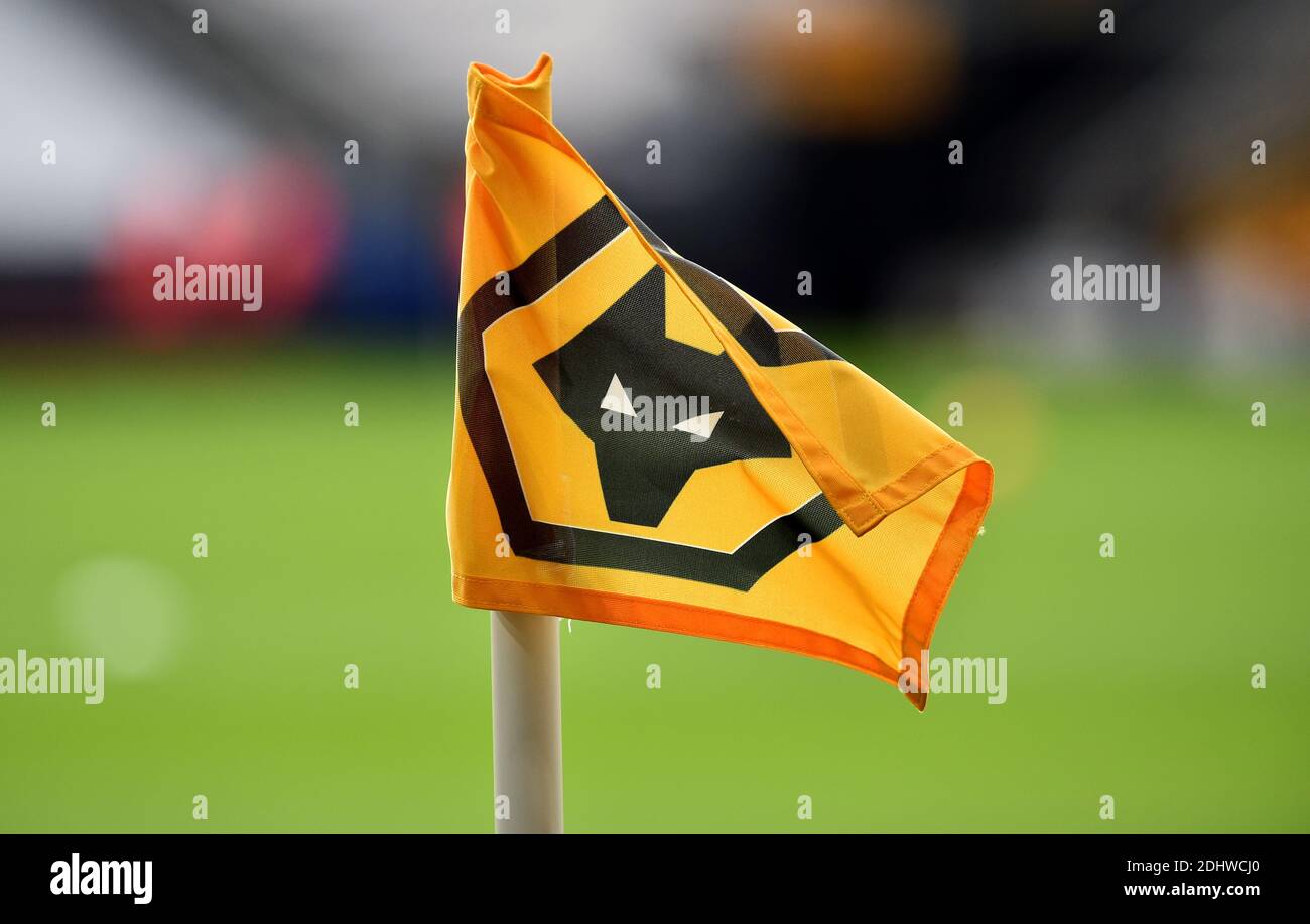 A Wolverhampton Wanderers branded corner flag during the Premier League ...